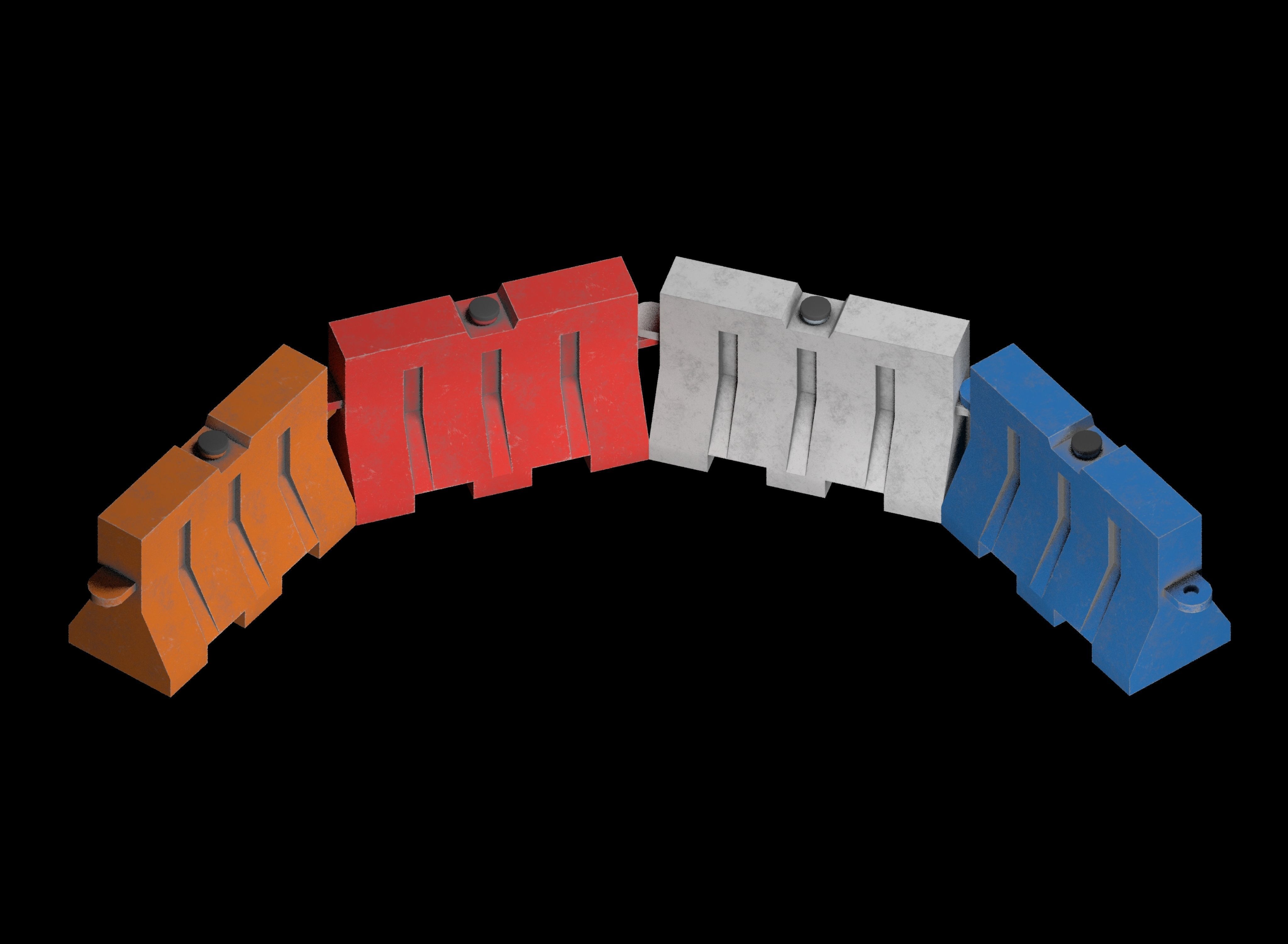 3D model roadblock barricade VR / AR / low-poly | CGTrader