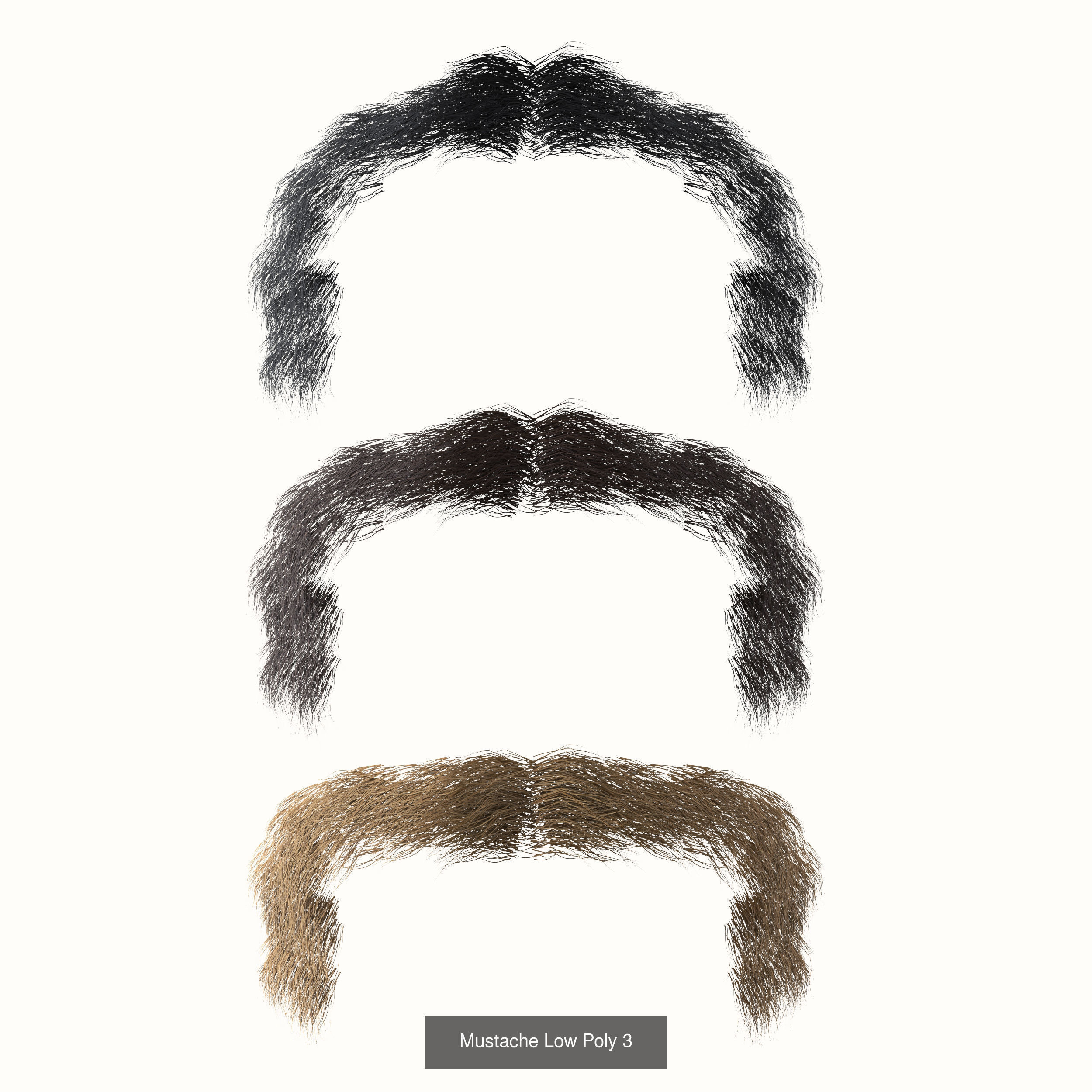 Mustache Low Poly Pack 3D Model Collection | CGTrader