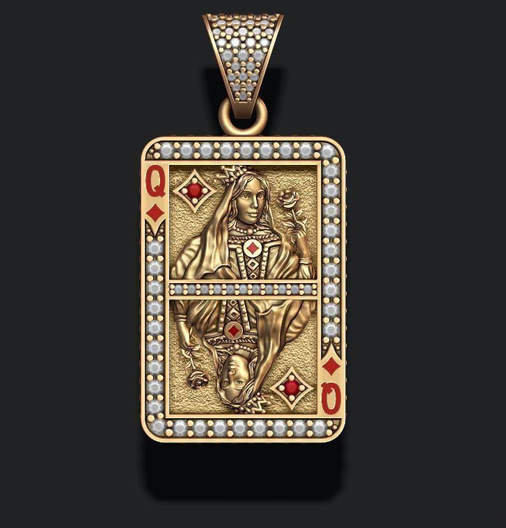 playing cards Queen pack set 3D model 3D printable | CGTrader