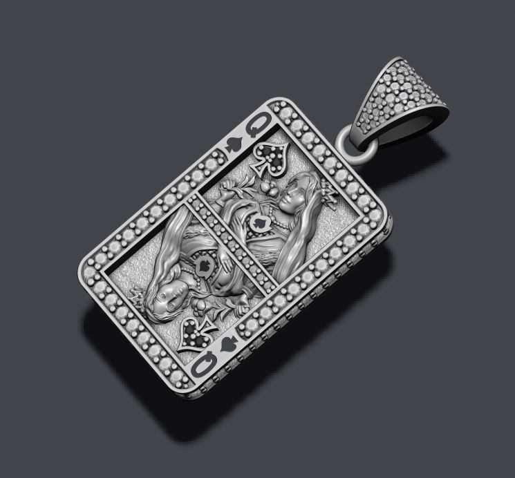 playing cards Queen pack set 3D model 3D printable | CGTrader