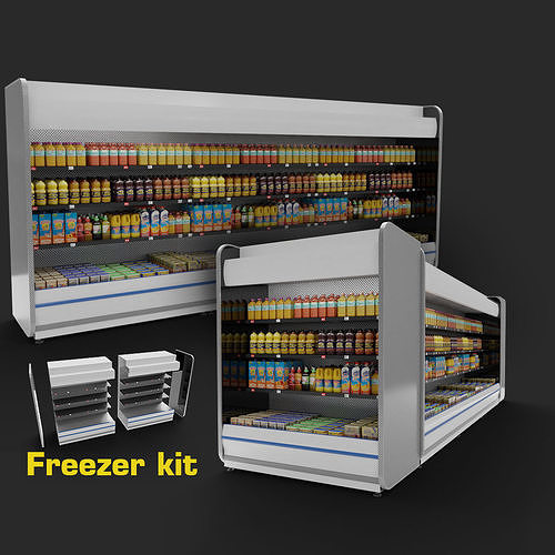 store refrigerator freezer fridge cold storage environment 3D model ...