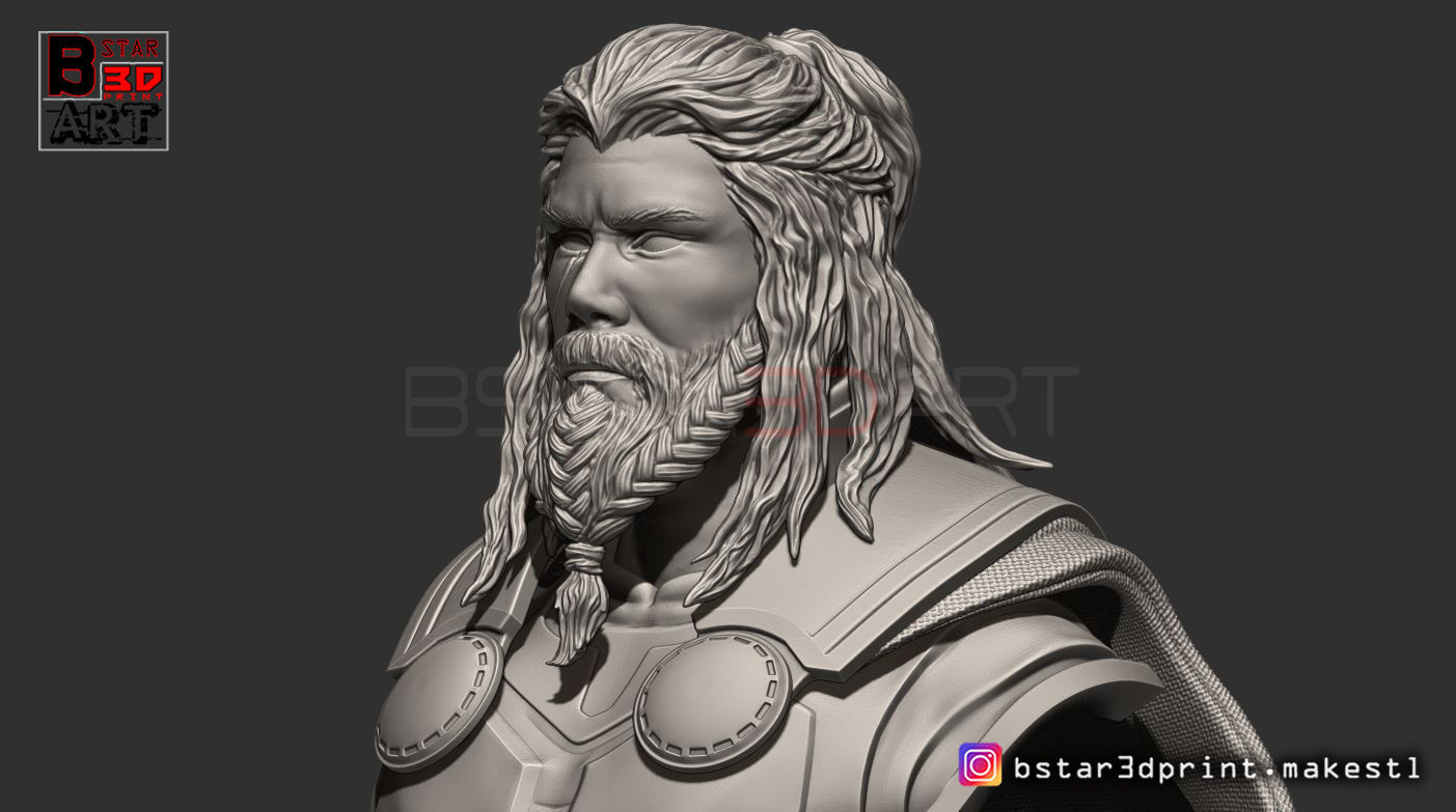 Thor Long Beard Bust-Avenger -Infinity war -Endgame -Marvel 3D model 3D ...