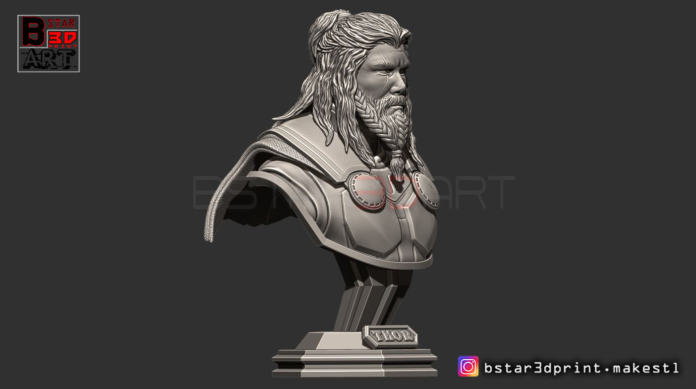 Thor Long Beard Bust-Avenger -Infinity war -Endgame -Marvel 3D model 3D ...