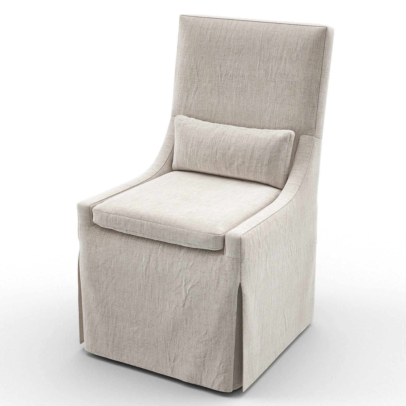 RH BELGIAN Slope Arm Slip Covered Side Chair 3D model | CGTrader