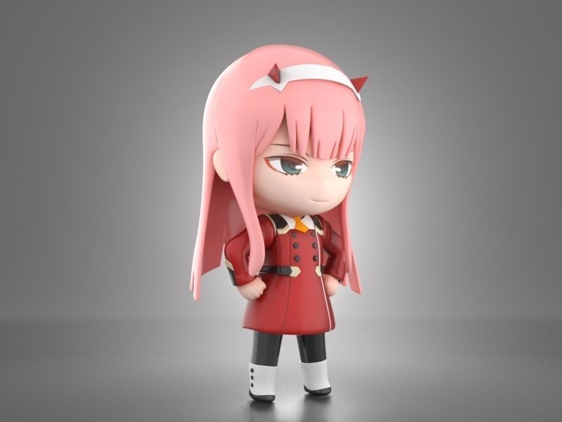 Zero Two chibi figure 3D model | CGTrader