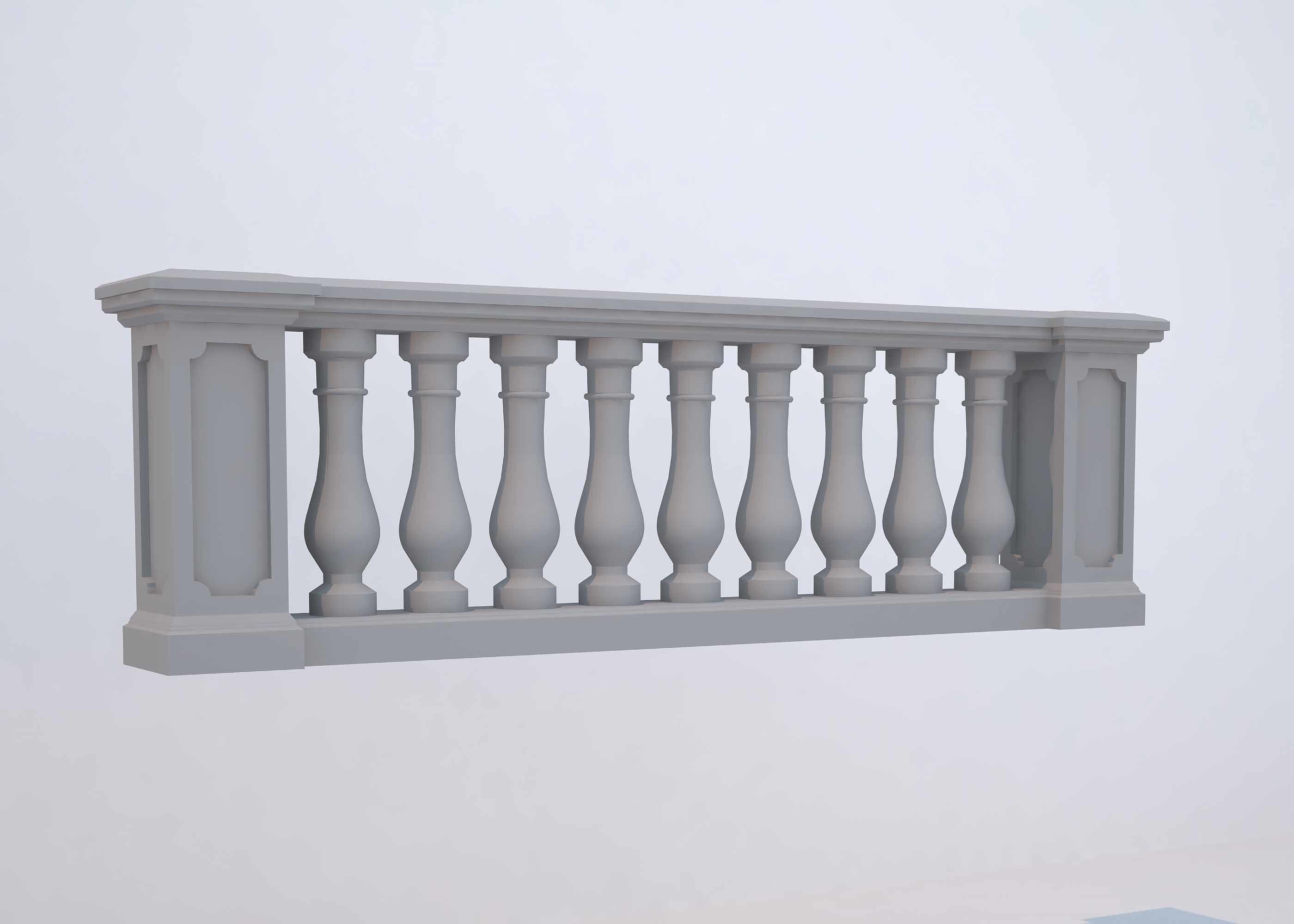 Balustrade balcony railing free 3D model | CGTrader