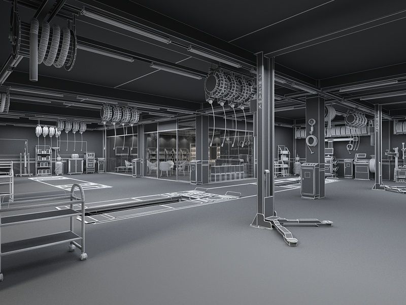 Car beauty repair shop 3D model | CGTrader