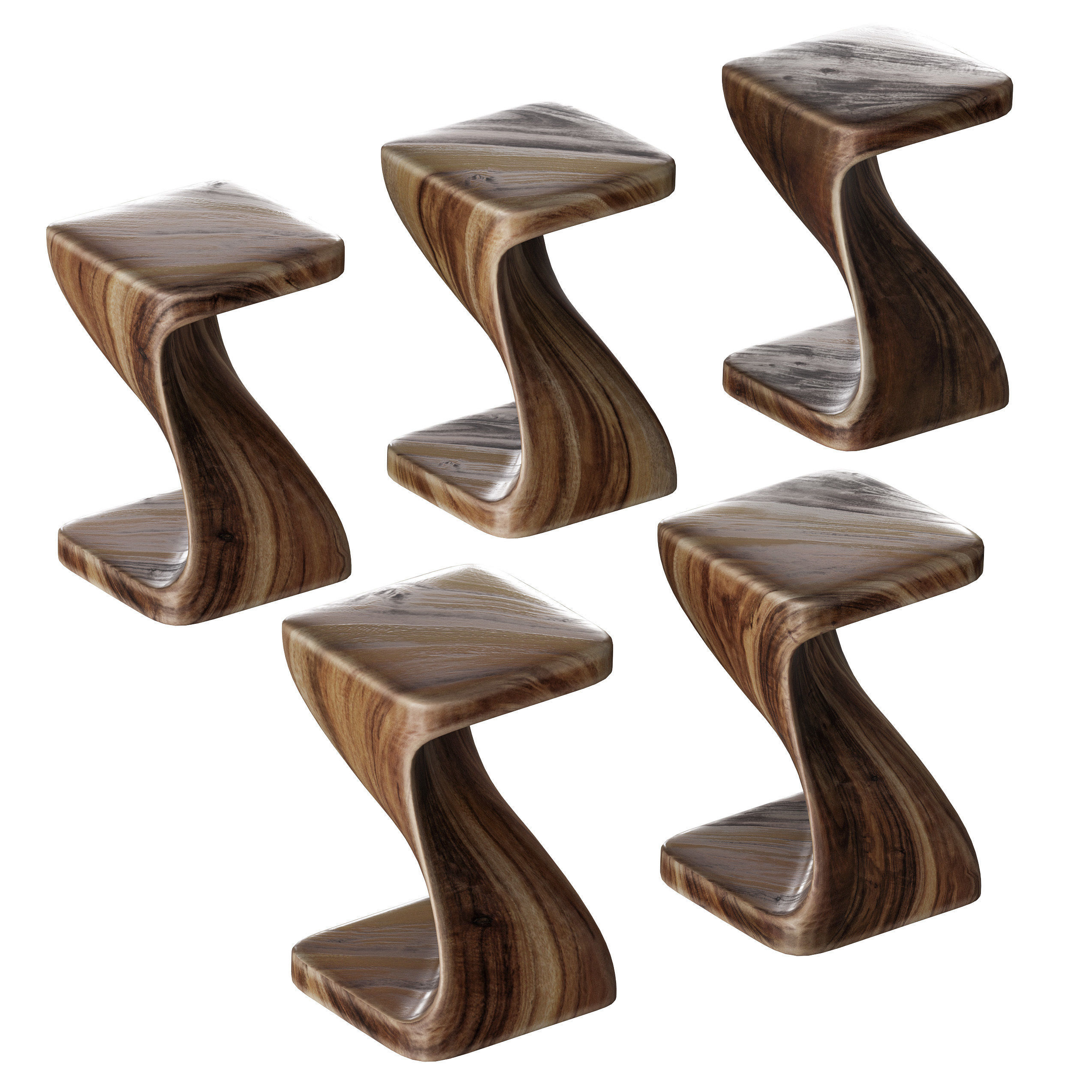 Stools in solid wood Lionel by Made Goods 3D model | CGTrader