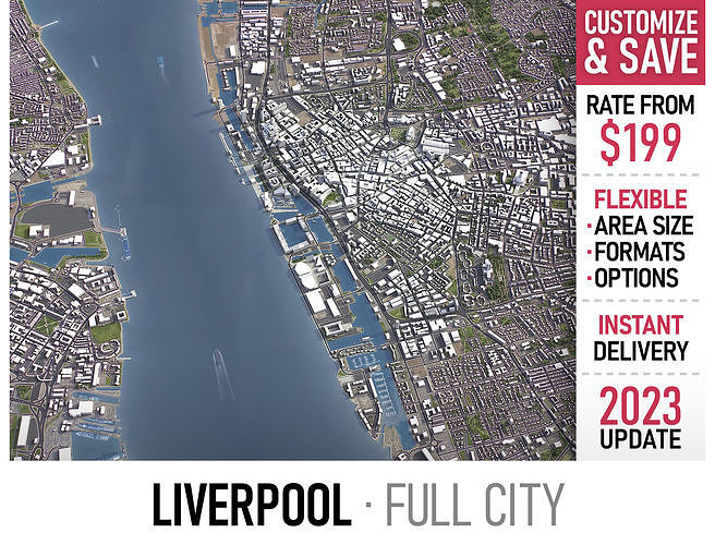 3D model Liverpool - 3D City Model VR / AR / low-poly | CGTrader