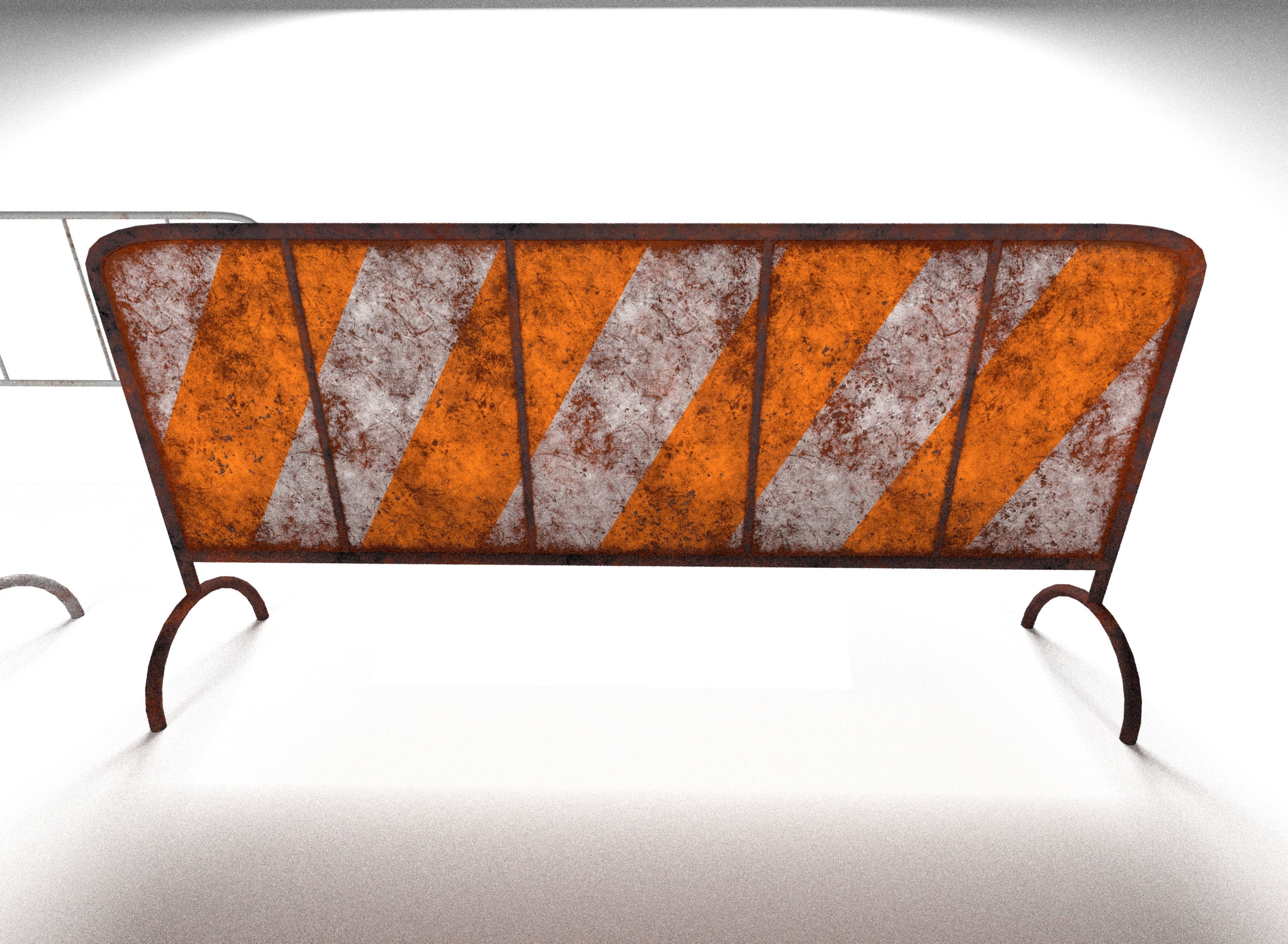 3D model roadblock set metal frame VR / AR / low-poly | CGTrader