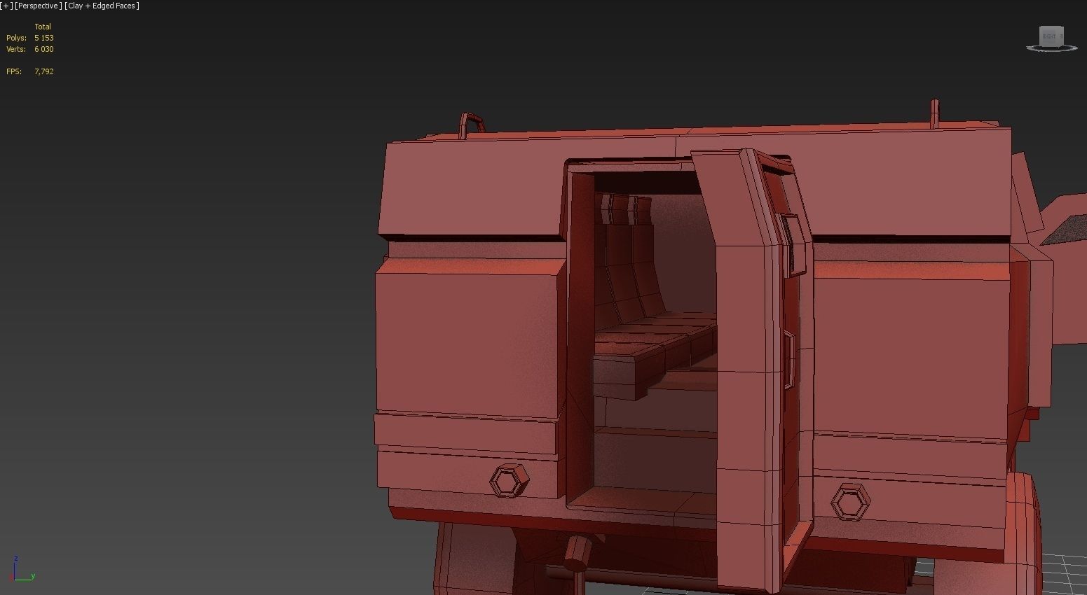 3D model Sci-Fi Military MRAP Vehicle with interior VR / AR / low-poly ...