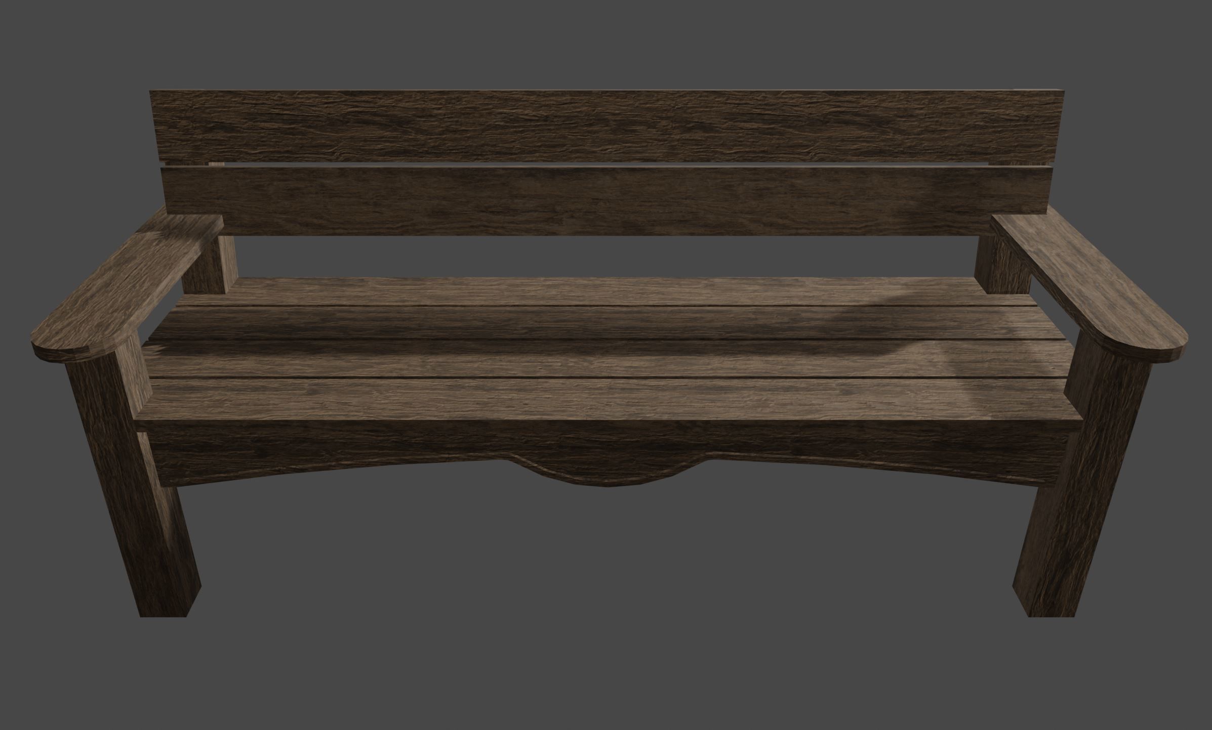 3D model Outdoor Bench cw Back Rest VR / AR / low-poly | CGTrader