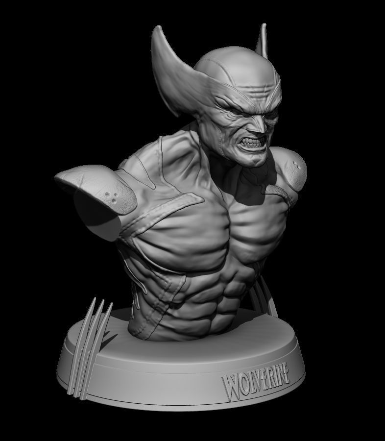 Wolverine bust 3d print 3D model 3D printable | CGTrader