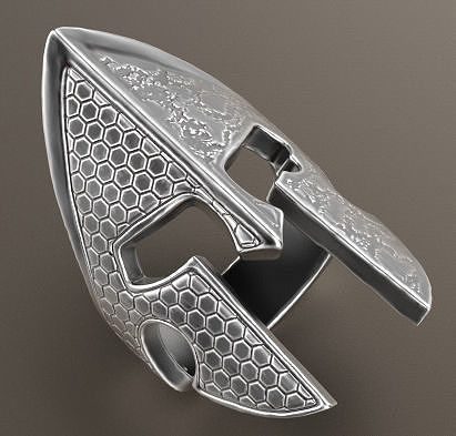 Gladiator ring Silver Gold Print 3D model 3D printable | CGTrader