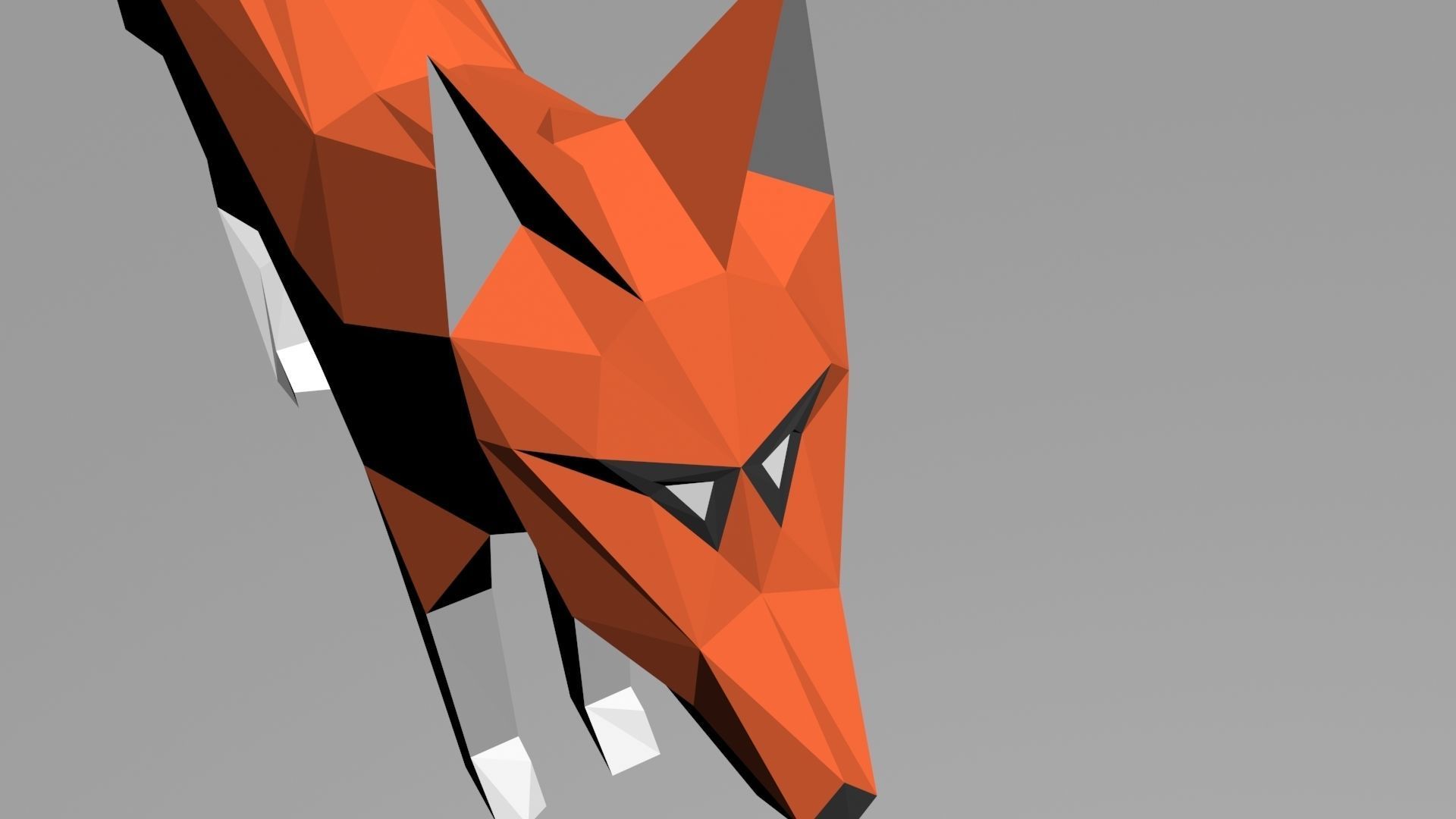 low poly fox wild 3D model game-ready | CGTrader