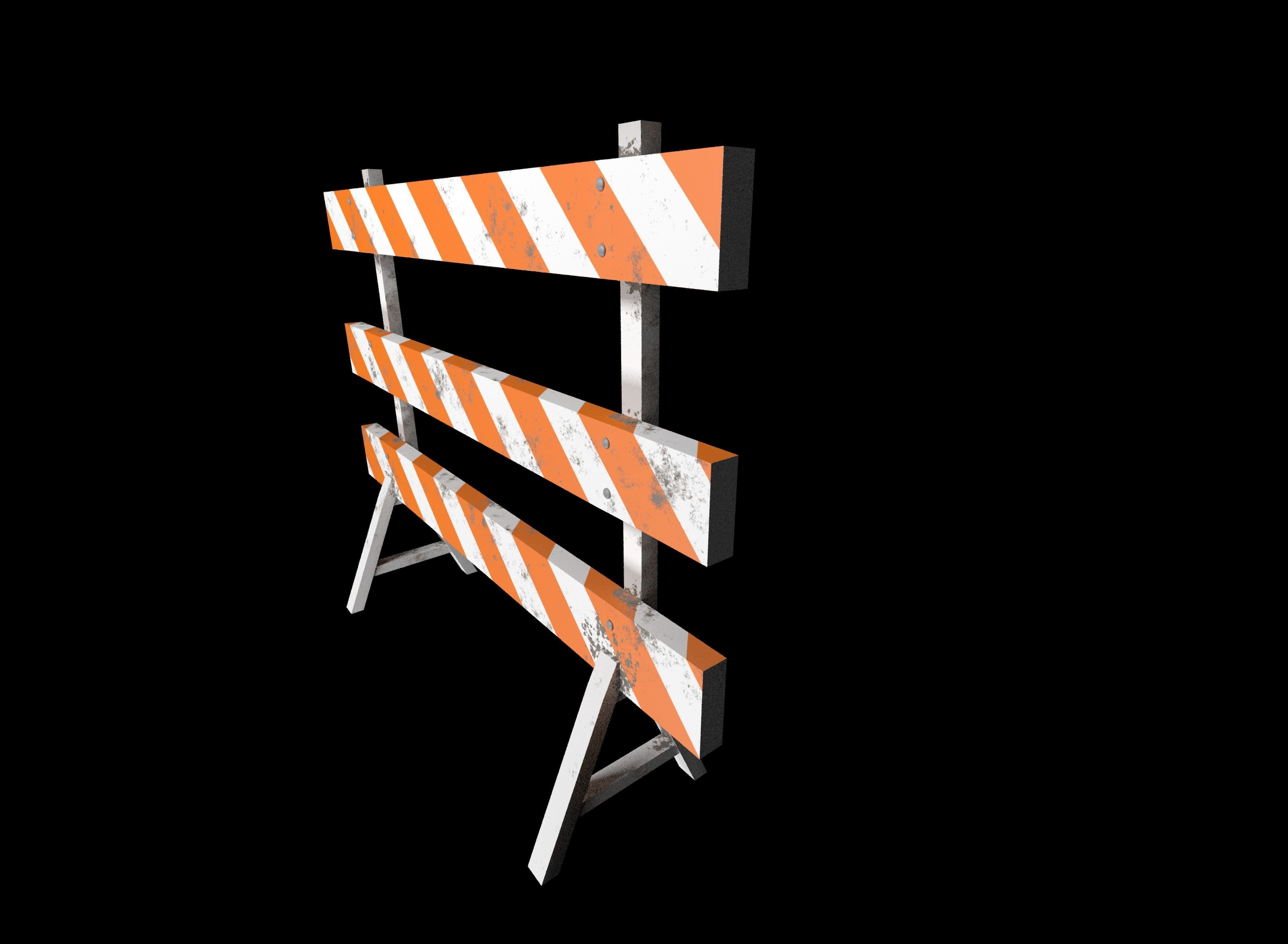 3D model Road barricade VR / AR / low-poly | CGTrader
