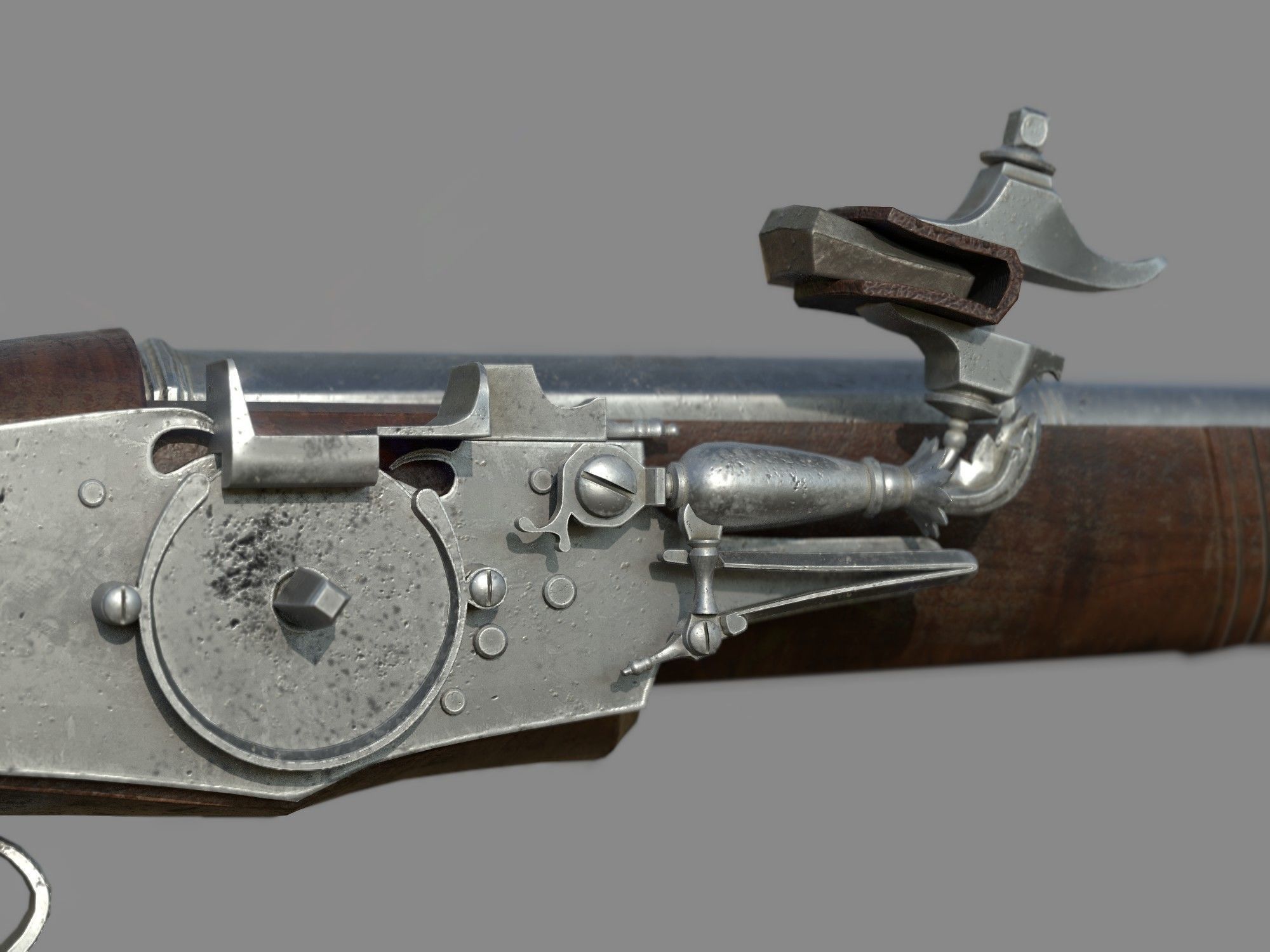 3D model Weapon - Flintlock - Italian Wheellock Pistol VR / AR / low ...