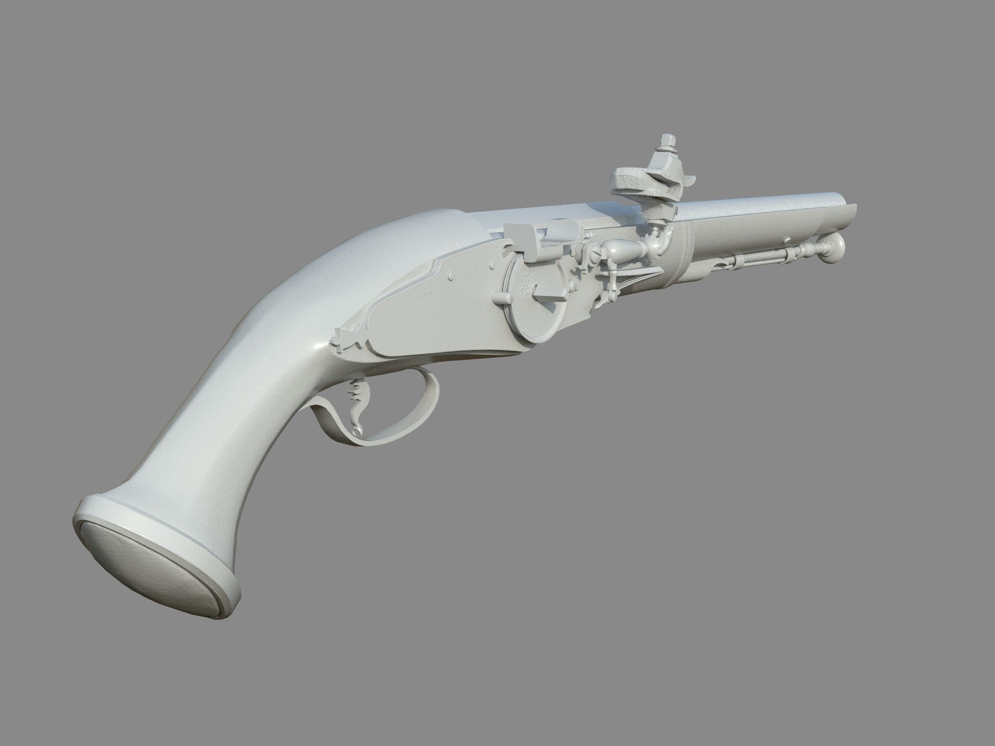 3D model Weapon - Flintlock - Italian Wheellock Pistol VR / AR / low ...