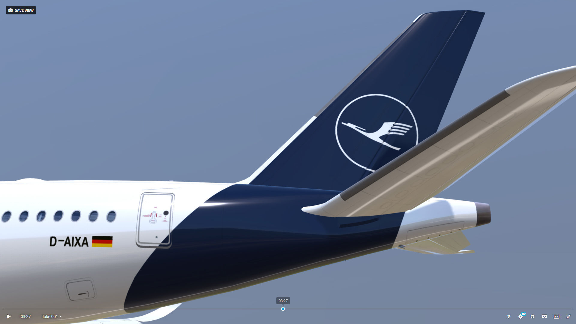 3D model Airbus A350-900 Lufthansa new color livery VR / AR / low-poly ...