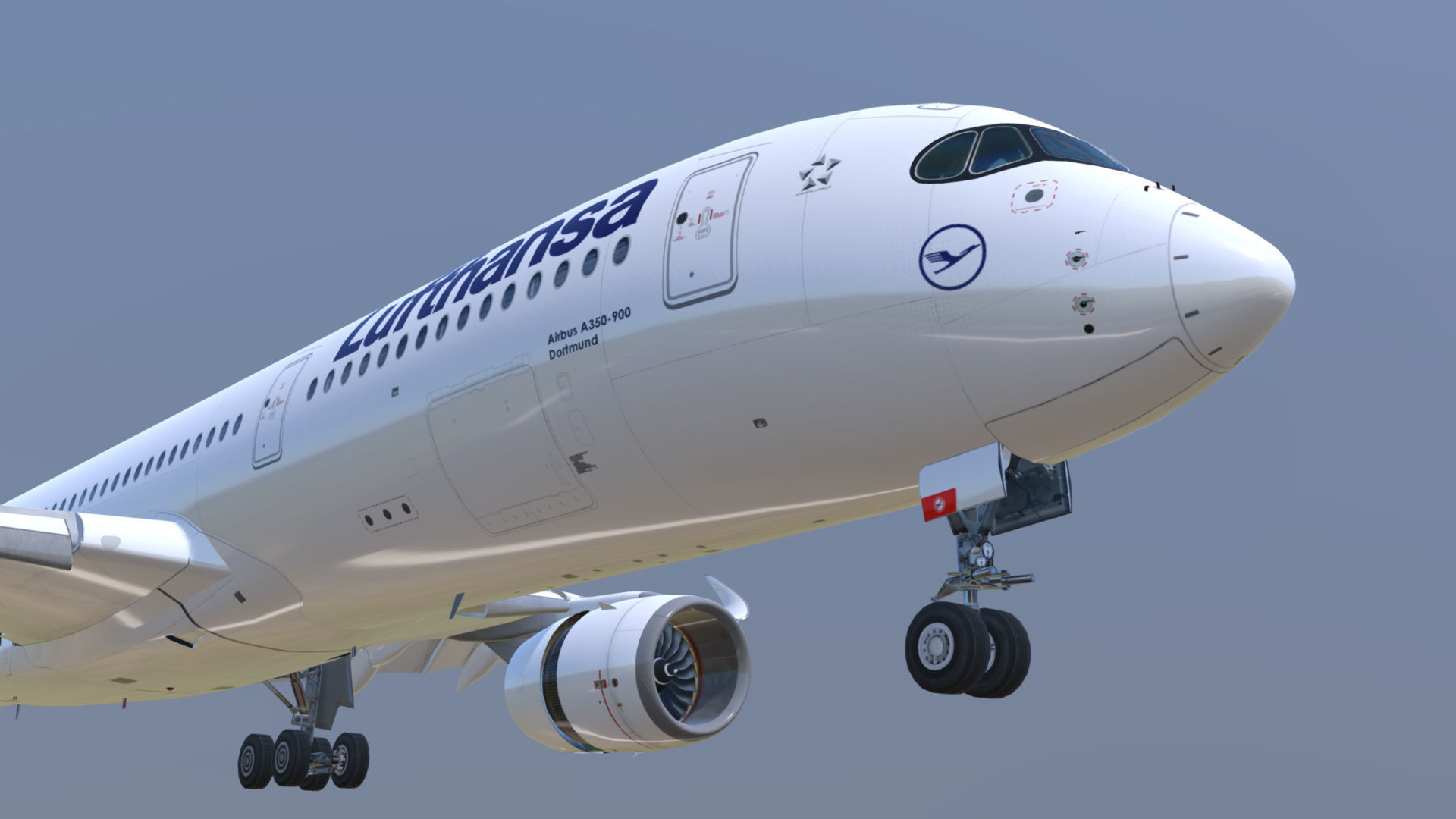 3D model Airbus A350-900 Lufthansa new color livery VR / AR / low-poly ...