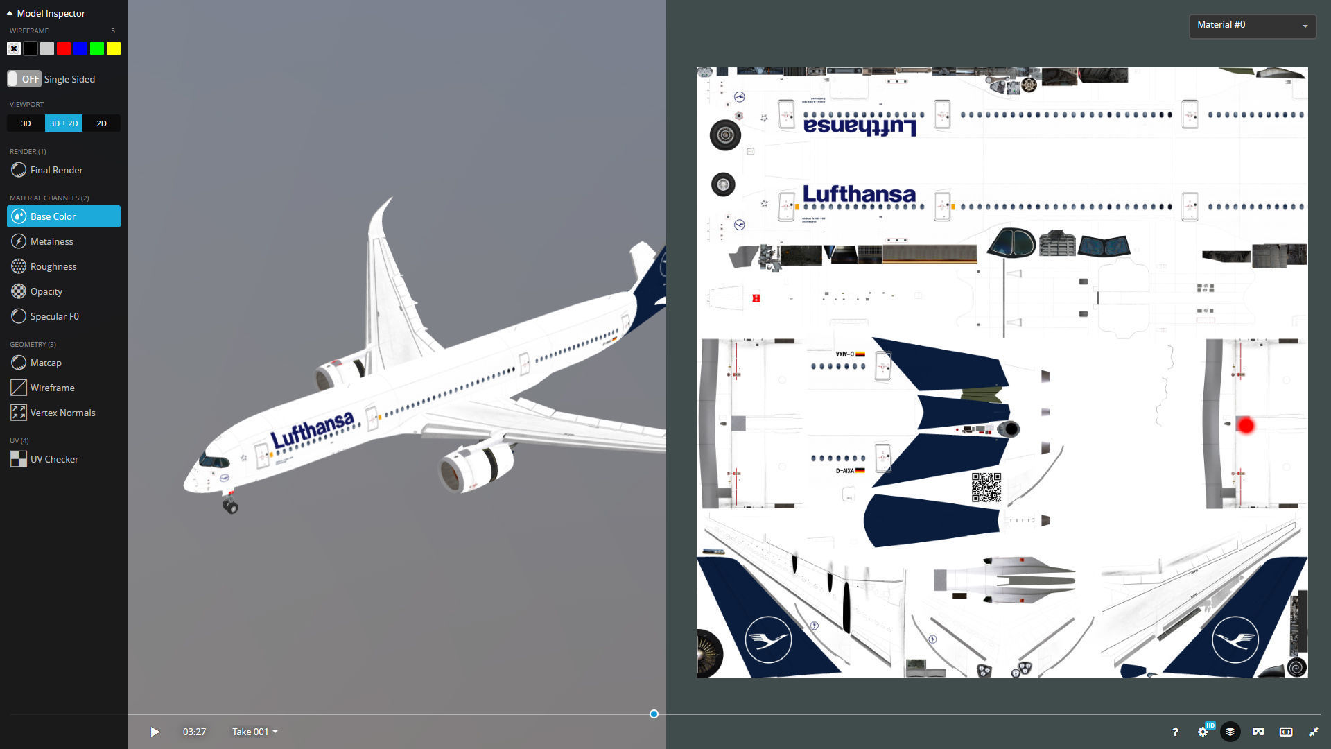 3D model Airbus A350-900 Lufthansa new color livery VR / AR / low-poly ...