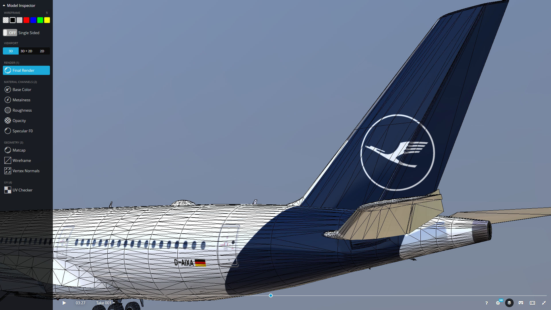 3D model Airbus A350-900 Lufthansa new color livery VR / AR / low-poly ...