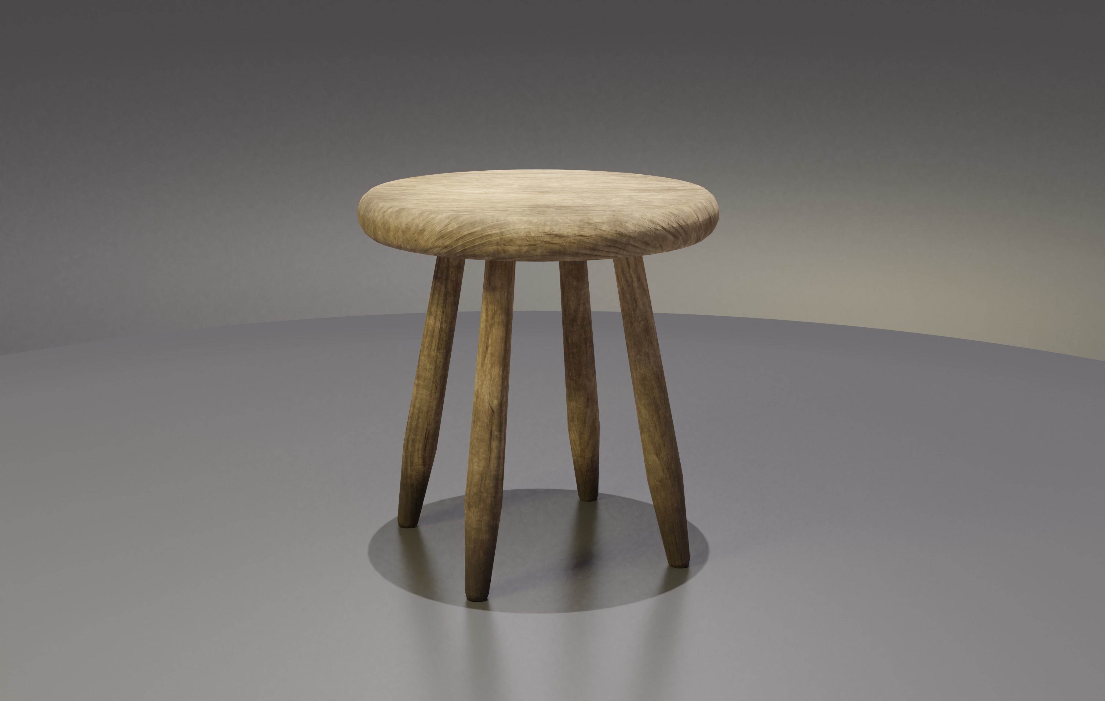 3D model Rustic Wooden Milk Stool VR / AR / low-poly | CGTrader