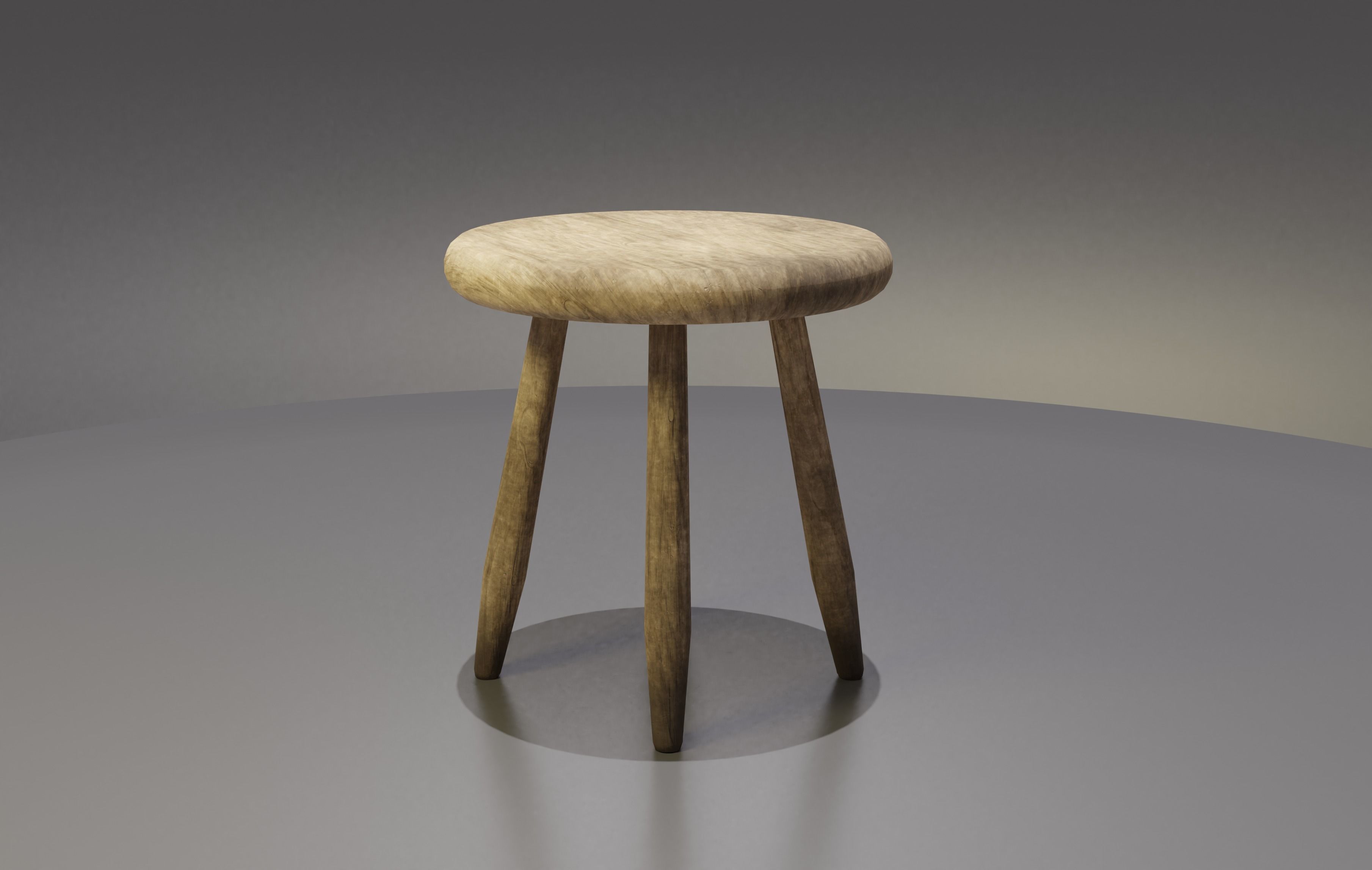3D model Rustic Wooden Milk Stool VR / AR / low-poly | CGTrader