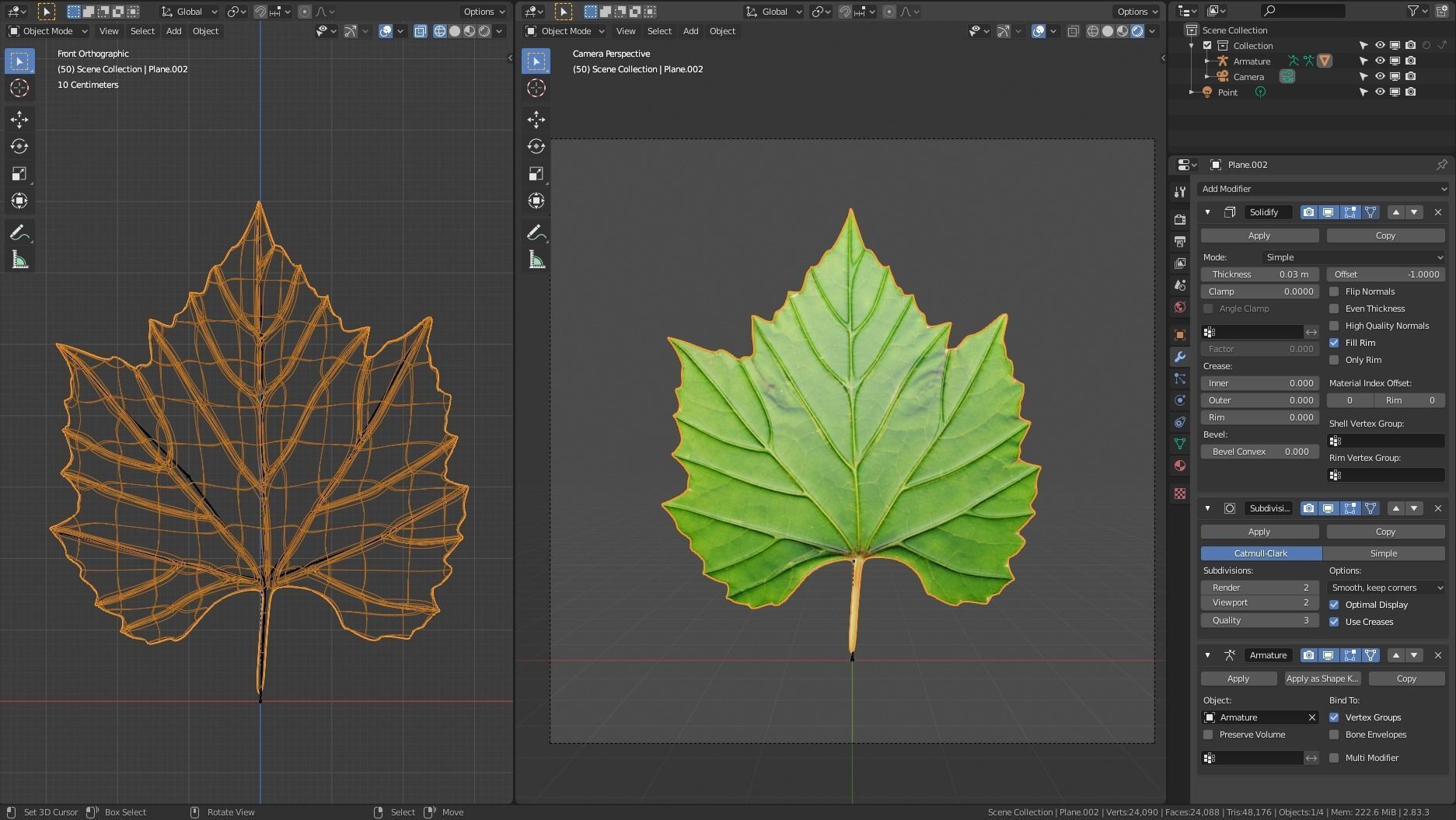 Grape leaf 3D model rigged | CGTrader