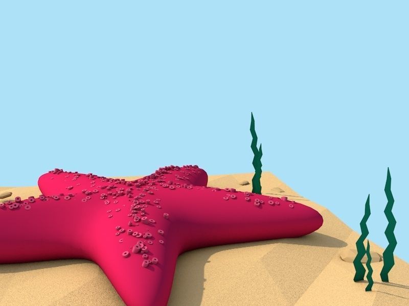 Cartoon Low Poly Starfish Illustration free VR / AR / low-poly 3D model ...