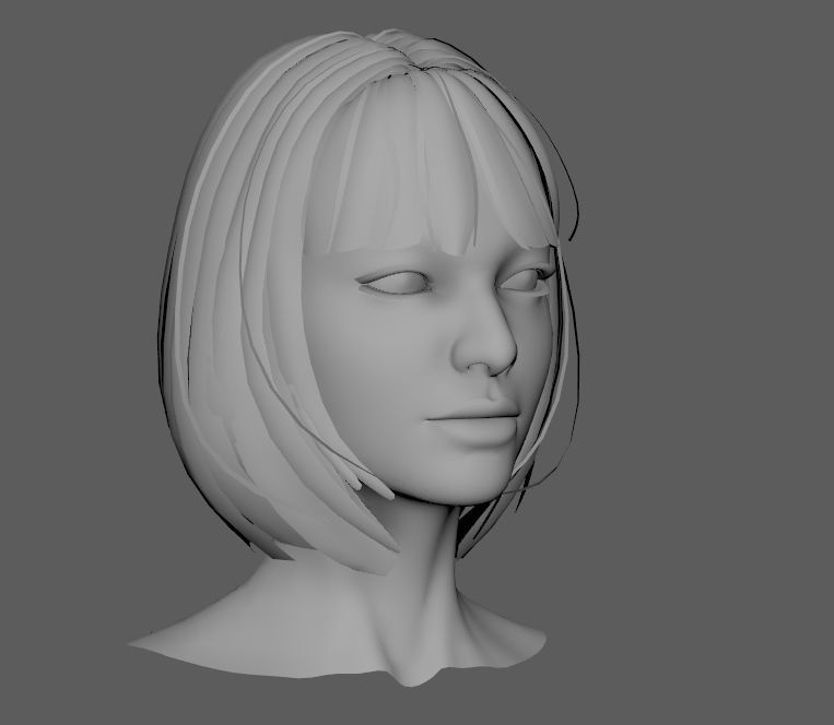 3D model Asian Women Head VR / AR / low-poly | CGTrader