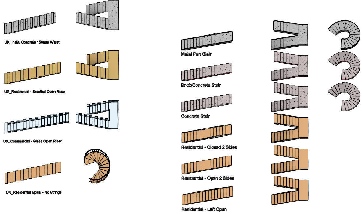 Revit Stairs Collection free 3D model | CGTrader