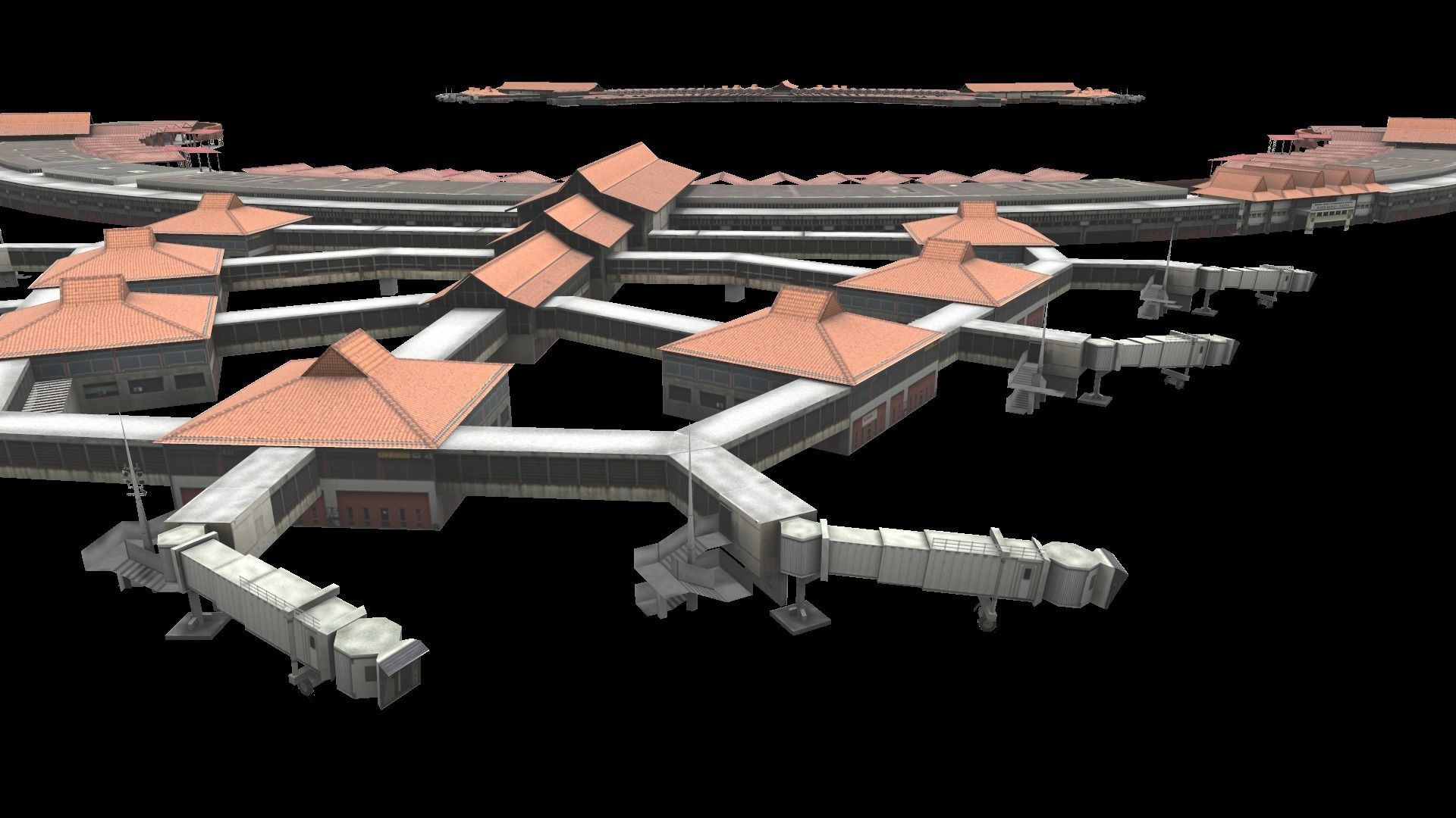 3D model airport internasional sukarto hatta indonesian country VR / AR ...