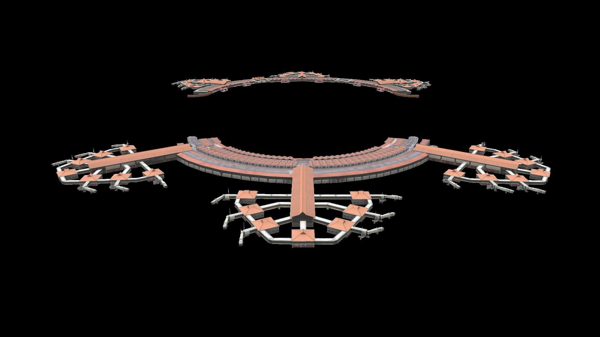 3D model airport internasional sukarto hatta indonesian country VR / AR ...