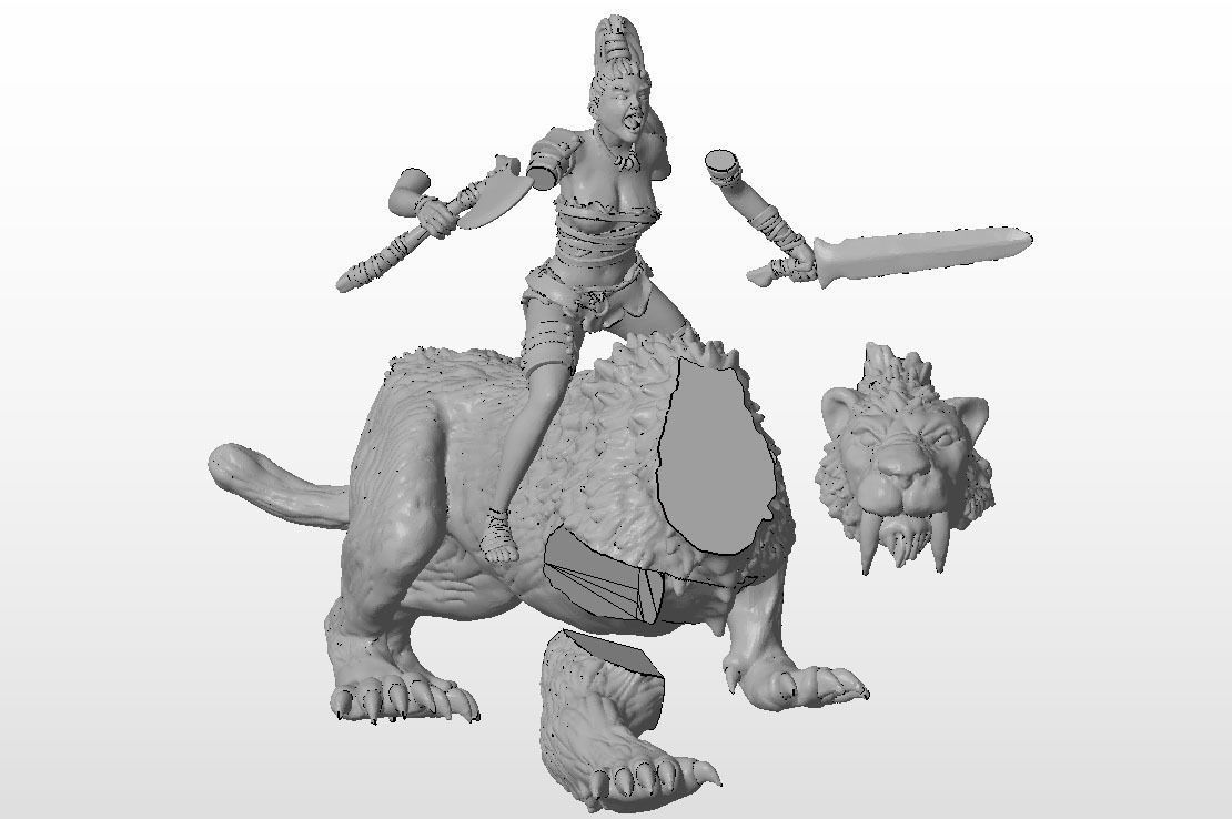Smilodon rider - 35mm scale 3D model 3D printable | CGTrader