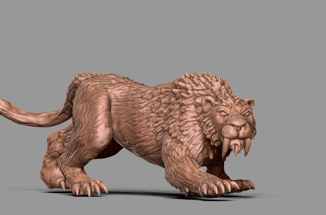 Smilodon rider - 35mm scale 3D model 3D printable | CGTrader