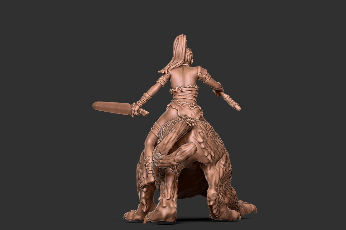 Smilodon rider - 35mm scale 3D model 3D printable | CGTrader