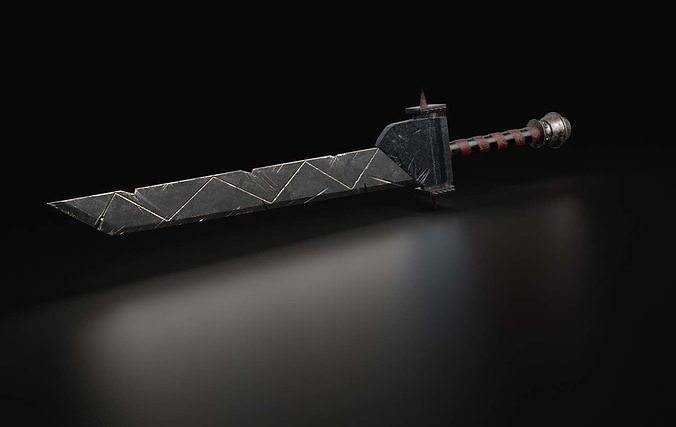 Spiked Fantasy Sword free VR / AR / low-poly 3D model | CGTrader