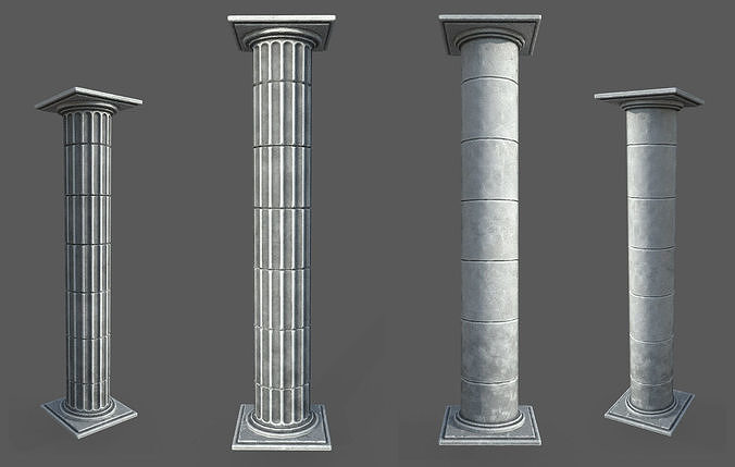3D model 2 Roman Columns VR / AR / low-poly | CGTrader