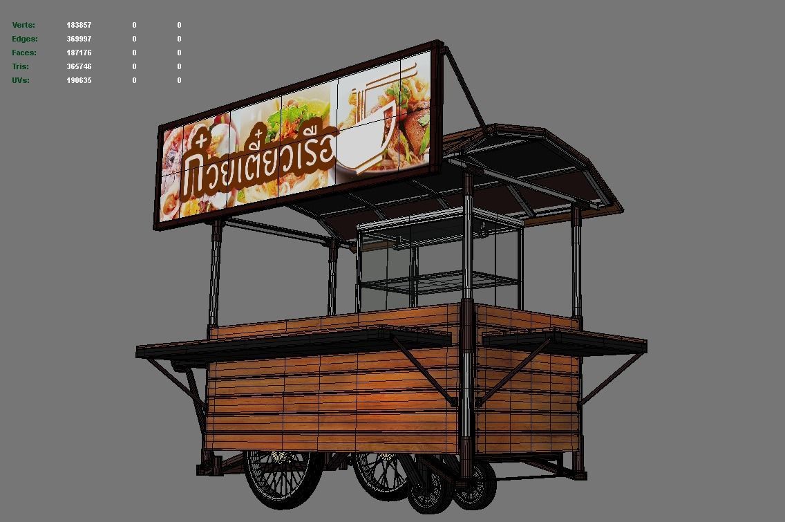 Hawker stall 3D model | CGTrader