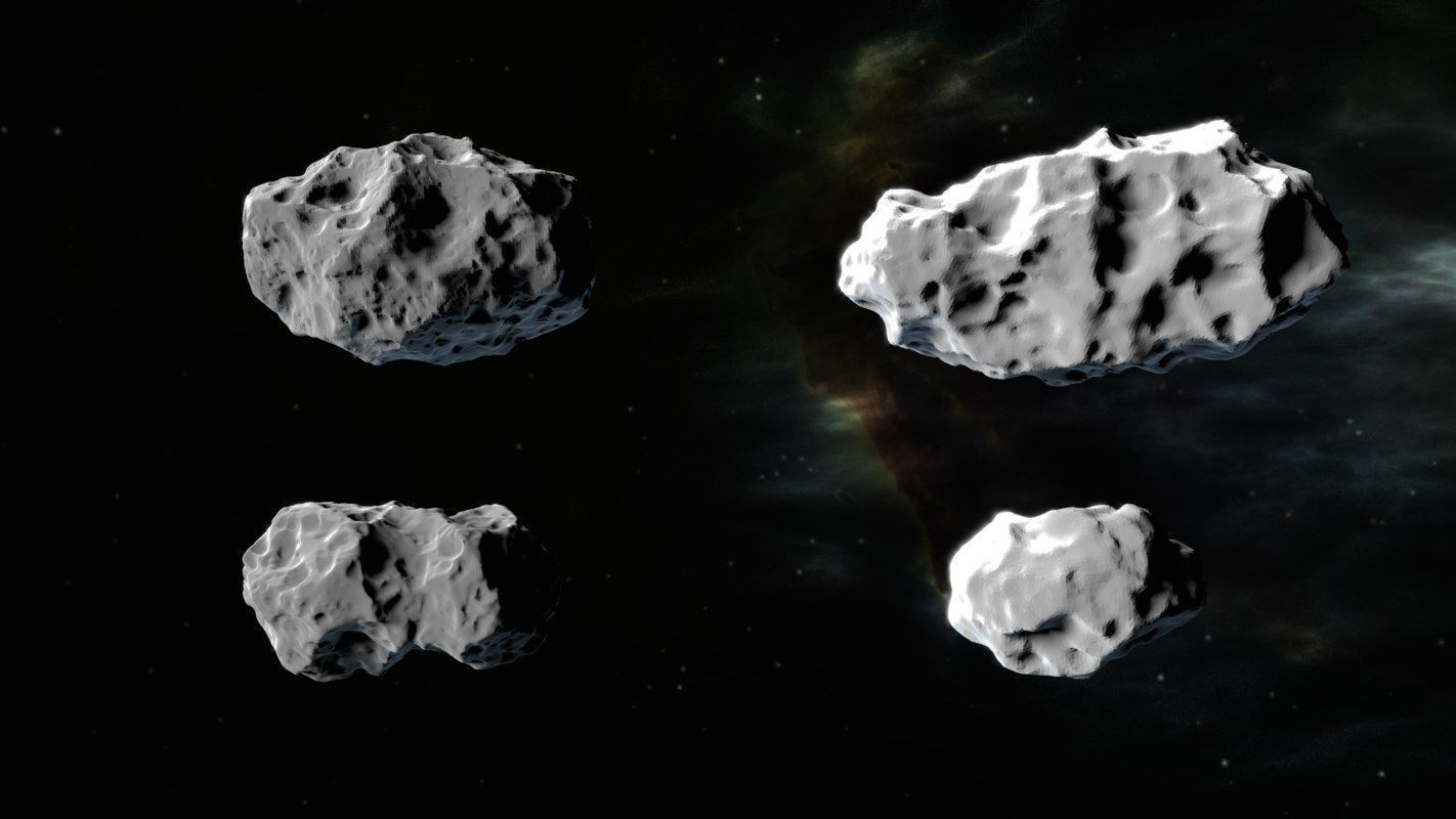 3D asteroids pack model free VR / AR / low-poly 3D model animated ...