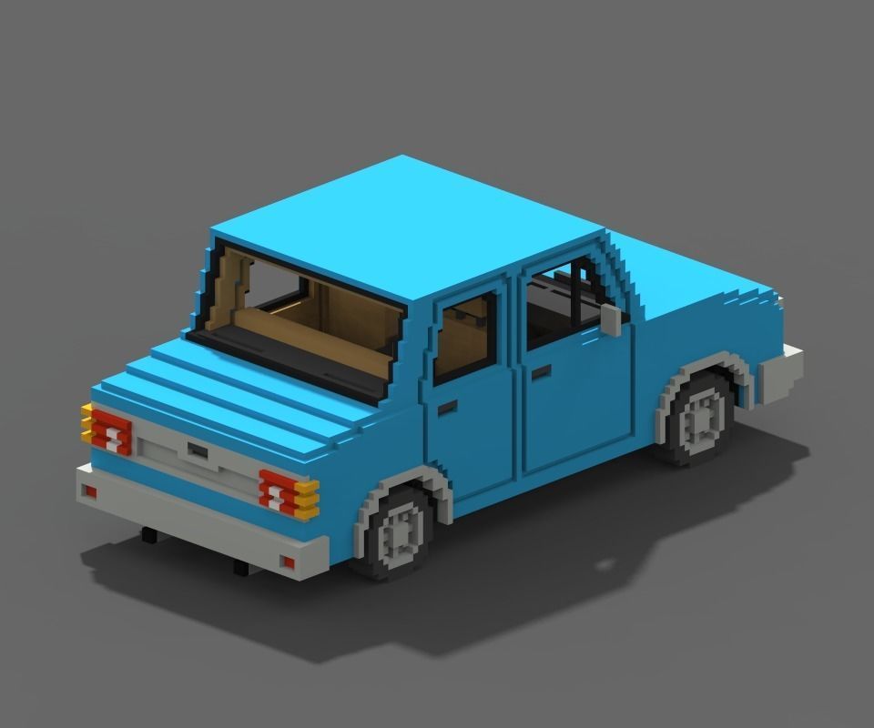 3D model Voxel Sedan Car VR / AR / low-poly | CGTrader