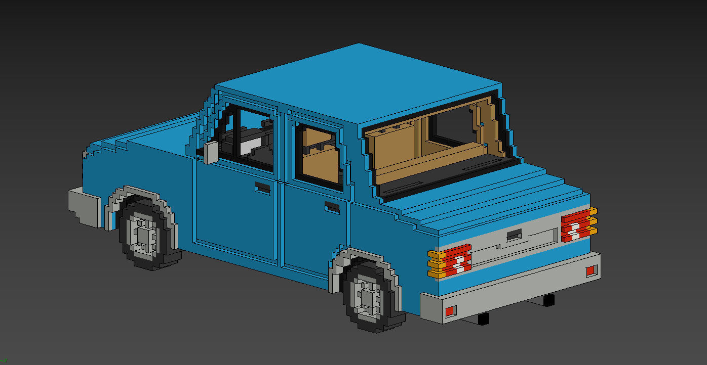 3D model Voxel Sedan Car VR / AR / low-poly | CGTrader