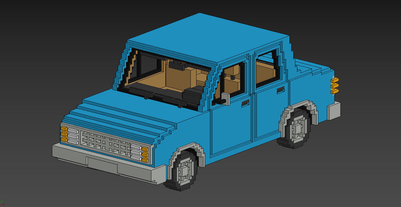 3D model Voxel Sedan Car VR / AR / low-poly | CGTrader