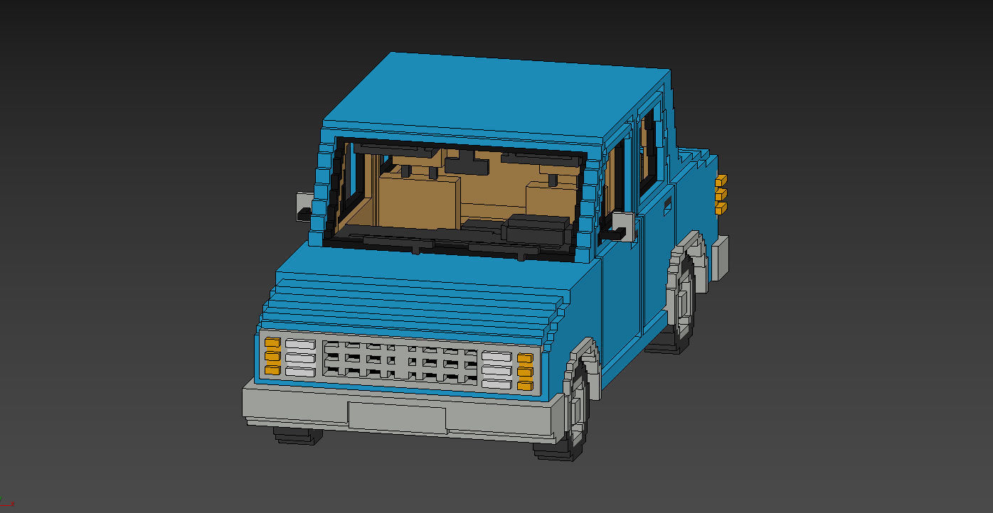 3D model Voxel Sedan Car VR / AR / low-poly | CGTrader
