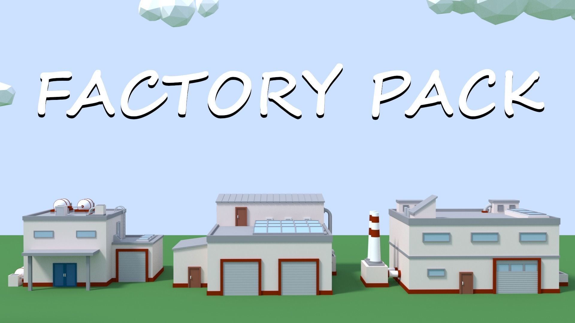 3D model Cartoon Low Poly Factory Pack VR / AR / low-poly | CGTrader