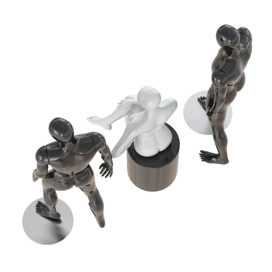 Two male and one female faceless mannequins 30 3D model | CGTrader