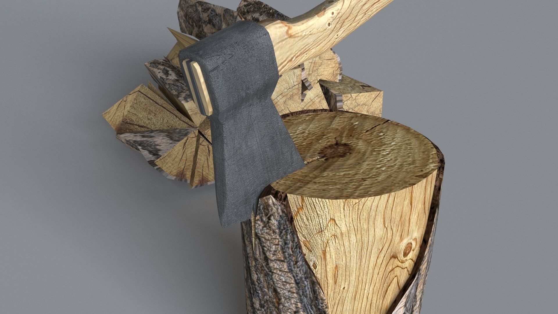 3D model Wood Axe set VR / AR / low-poly | CGTrader