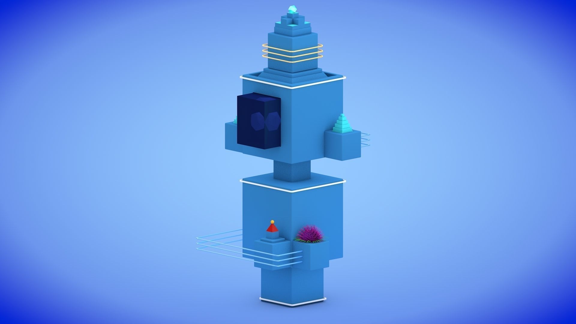 3D model Low-poly Sci-fi Tower VR / AR / low-poly | CGTrader