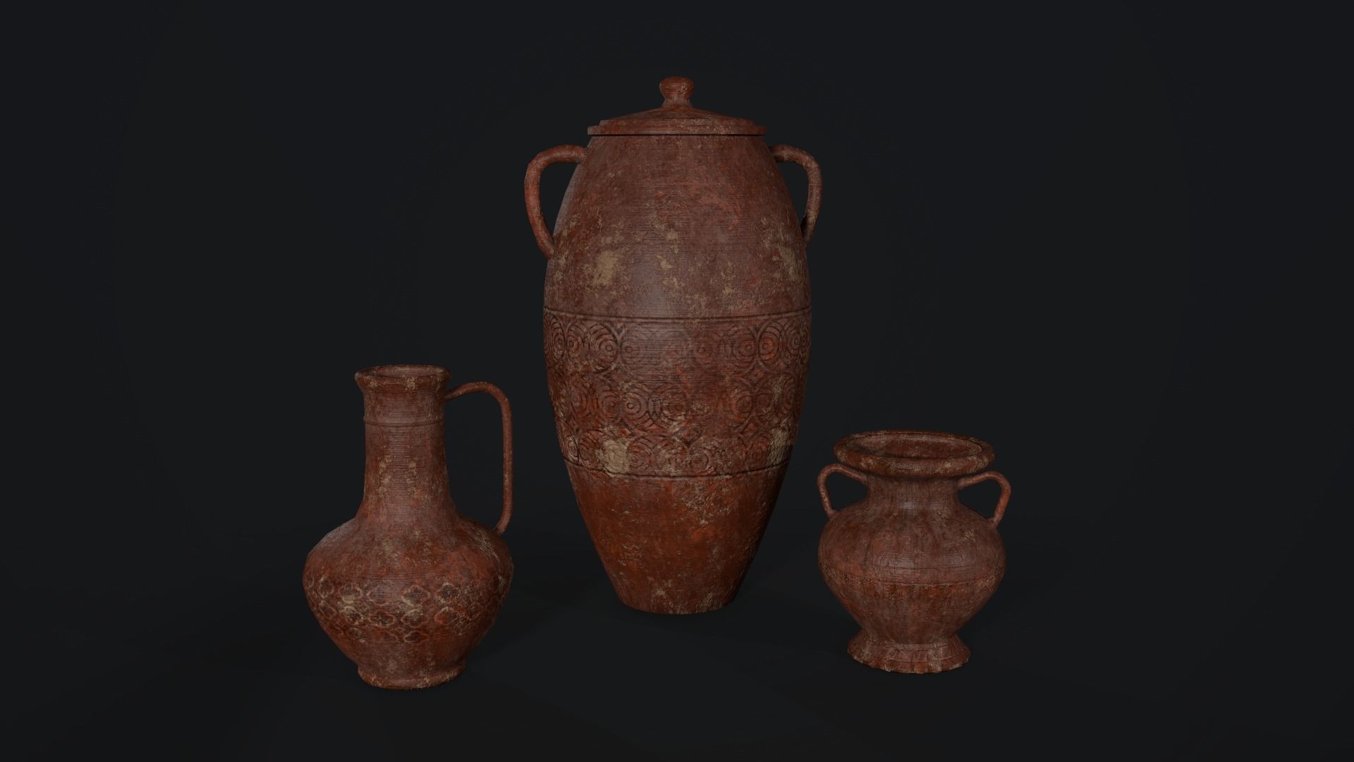 3D model CLAY POT Game Ready Low Poly VR / AR / low-poly | CGTrader